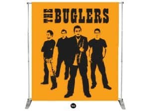 Band Banners, Band Scrims and Stage Backdrops.. Fire rated fully finished