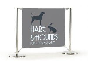 Cafe Barriers and Cafe Banners for Pavement Cafes - 10kg to 25kg Bases