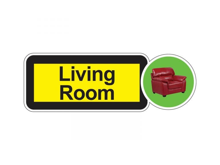 Living Room Dementia Signage - For Dementia and Alzheimers Care