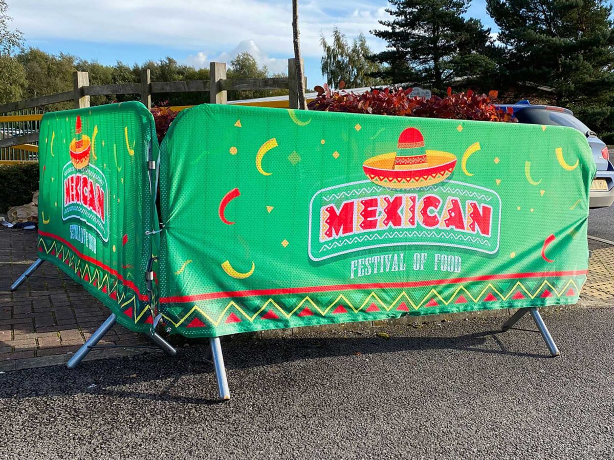 Crowd Barrier Covers | Printed Jackets for Crowd Control Fencing