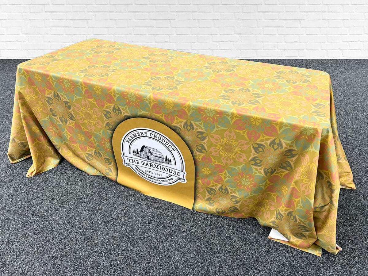 Custom Size Printed Tablecloths - Full Colour, Any Size, No Minimum