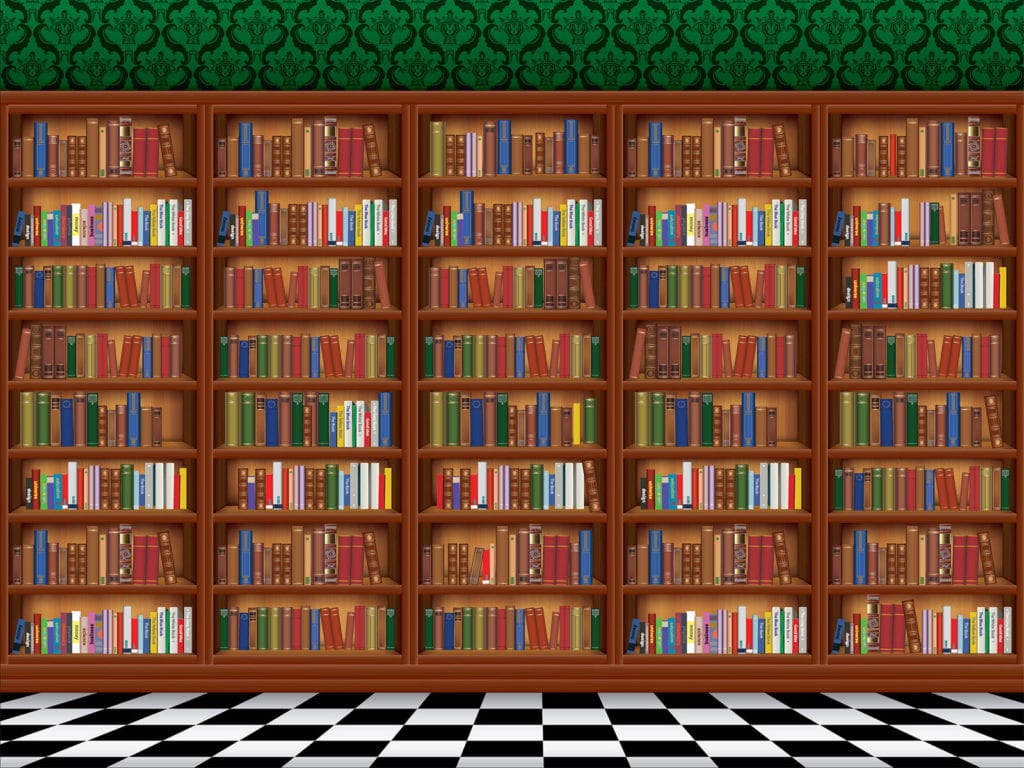 Library Bookcase Dementia Friendly Wall Mural - Enhance Care Homes